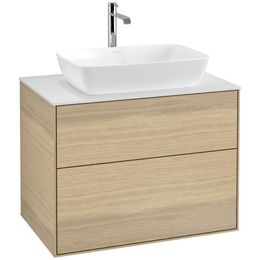 Villeroy & Boch Villeroy und Boch Finion Waschtischunterschrank F75100PC 80x60,3cm, Abdeckplatte white matt, Oak Veneer