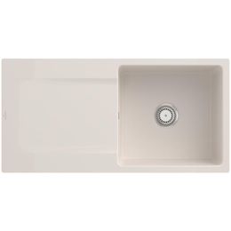 Villeroy & Boch Villeroy und Boch Siluet Fl&auml;chenb&uuml;ndige Sp&uuml;le 33361FKR mit Ablaufgarnitur und Handbet&auml;tigung, Crema