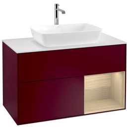 Villeroy & Boch Villeroy und Boch Finion Waschtischunterschrank G781PCHB 100cm, Abdeckplatte white matt, Emotion, Regale Oak Veneer, Peony Matt