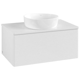 Villeroy & Boch Villeroy und Boch Antao Waschtisch-Unterschrank L30110GF mit Beleuchtung, 80x36x50cm, Waschbeckenplattenfarbe Lack, glossy white lacquer