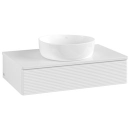 Villeroy & Boch Villeroy und Boch Antao Waschtisch-Unterschrank L08110GF mit Beleuchtung, 80x19x50cm, Waschbeckenplattenfarbe Lack, glossy white lacquer