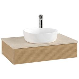 Villeroy & Boch Villeroy und Boch Antao Waschtisch-Unterschrank L08153HN 80x19x50cm, Hahnloch, Waschbeckenplattenfarbe botticino, honey oak