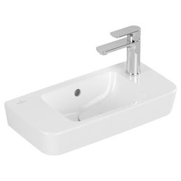 Villeroy & Boch Villeroy und Boch O.novo Handwaschbecken 4342R501 50x25cm, Hahnloch rechts durch-, links vorgestochen, &Uuml;berlauf, wei&szlig;