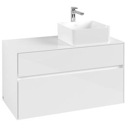 Villeroy & Boch Villeroy und Boch Collaro Waschtischunterschrank C04000DH 100 x 54,8 x 50 cm, Waschtisch rechts, Glossy White