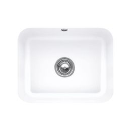 Villeroy & Boch Villeroy und Boch Unterbausp&uuml;le 670601RW mit Ablaufgarnitur, Handbet&auml;tigung, Befestigungssatz, Stone White