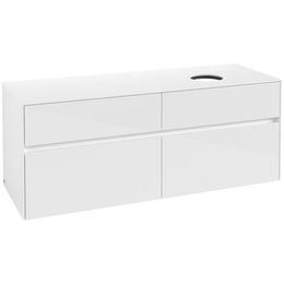 Villeroy & Boch Villeroy und Boch Collaro Waschtischunterschrank C04700DH 140 x 54,8 x 50 cm, Waschtisch rechts, Glossy White