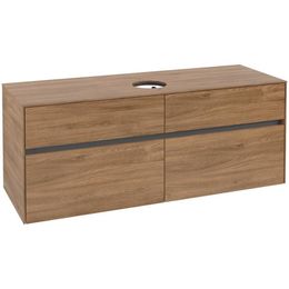 Villeroy & Boch Villeroy und Boch Collaro Waschtischunterschrank C04500RH 140x54,8x50cm, Waschtisch mittig, Kansas Oak