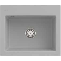Villeroy & Boch Villeroy und Boch Subway 60 S Einbausp&uuml;le 330901SM mit Ablaufgarnitur, 600 x 510 mm, Handbet&auml;tigung, steam CeramicPlus
