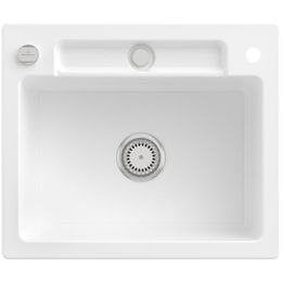 Villeroy & Boch Villeroy und Boch Siluet Sp&uuml;le 334602KG mit Ablaufgarnitur und Exzenterbet&auml;tigung, Snow White