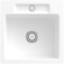 Villeroy & Boch Villeroy und Boch Siluet Fl&auml;chenb&uuml;ndige Sp&uuml;le 33451FKG mit Ablaufgarnitur und Handbet&auml;tigung, Snow White