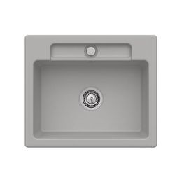 Villeroy & Boch Villeroy und Boch Siluet Fl&auml;chenb&uuml;ndige Sp&uuml;le 33462FKD mit Ablaufgarnitur und Exzenterbet&auml;tigung, Fossil