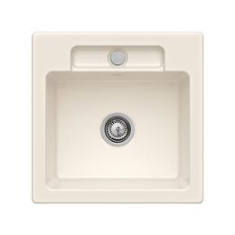 Villeroy & Boch Villeroy und Boch Siluet Fl&auml;chenb&uuml;ndige Sp&uuml;le 33452FKR mit Ablaufgarnitur und Exzenterbet&auml;tigung, Crema