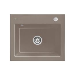 Villeroy & Boch Villeroy und Boch Subway 60 S Einbausp&uuml;le 330902TR mit Ablaufgarnitur, Excenterbet&auml;tigung, 600 x 510 mm, timber CeramicPlus