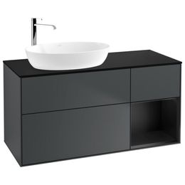 Villeroy & Boch Villeroy und Boch Finion Waschtischunterschrank G932PDHG 120cm, Abdeckplatte black matt, Emotion, Regale Black matt lacquer, Midnight Blue Matt Lacquer