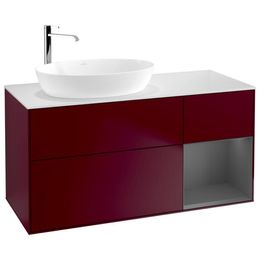 Villeroy & Boch Villeroy und Boch Finion Waschtischunterschrank F931GKHB 120cm, Abdeckplatte white matt, Regale Anthracite matt lacquer, Peony Matt