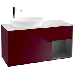 Villeroy & Boch Villeroy und Boch Finion Waschtischunterschrank F931HGHB 120cm, Abdeckplatte white matt, Regale Midnight matt lacquer, Peony Matt