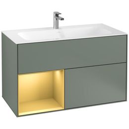 Villeroy & Boch Villeroy und Boch Finion Waschtischunterschrank F030HFGM 99,6x59,1x49,8cm, Regal links Gold matt, Olive Matt Lacquer
