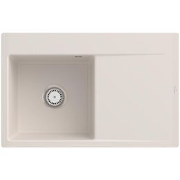 Villeroy & Boch Villeroy und Boch Subway Style 45 Flat Fl&auml;chenb&uuml;ndige Sp&uuml;le 33481FKR links, mit Ablaufgarnitur, Handbet&auml;tigung, crema CeramicPlus, 78 x 51 cm