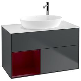 Villeroy & Boch Villeroy und Boch Finion Waschtischunterschrank G891HBHG 100cm, Abdeckplatte white matt, Emotion, Regale Peony matt lacquer, Midnight Blue Matt Lacquer
