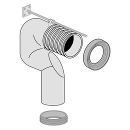 Villeroy & Boch Villeroy & Boch Vario-Abflussbogen 87010000 160-250 mm, Abgang senkrecht, 150-220mm