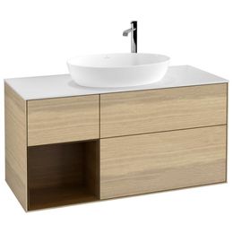 Villeroy & Boch Villeroy und Boch Finion Waschtischunterschrank G941GNPC 120cm, Abdeckplatte white matt, Emotion, Regale Walnut Veneer, Oak Veneer