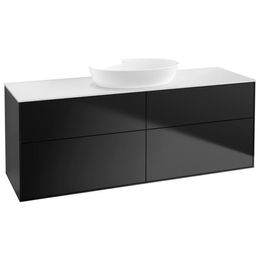Villeroy & Boch Villeroy und Boch Finion Waschtischunterschrank FA9100PD 160x60,3cm, Abdeckplatte white matt, Black matt lacquer