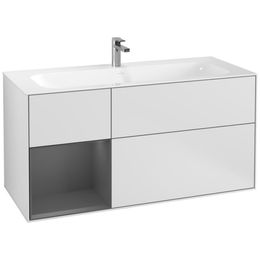 Villeroy & Boch Villeroy und Boch Finion Waschtischunterschrank F060GKMT 119,6x59,1cm, Regal links Anthracite matt, White matt lacquer