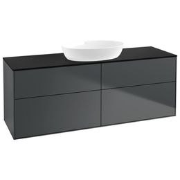 Villeroy & Boch Villeroy und Boch Finion Waschtischunterschrank FA9200HG 160x60,3cm, Abdeckplatte black matt, Midnight Blue Matt Lacquer