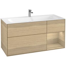 Villeroy & Boch Villeroy und Boch Finion Waschtischunterschrank F070PCPC 119,6x59,1cm, Regal rechts Oak Veneer, Oak Veneer