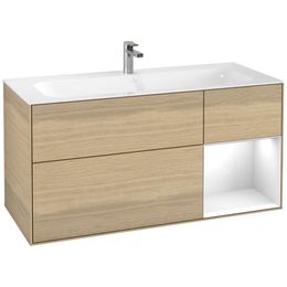 Villeroy & Boch Villeroy und Boch Finion Waschtischunterschrank F070GFPC 119,6x59,1cm, Regal rechts Glossy white lacquer, Oak Veneer