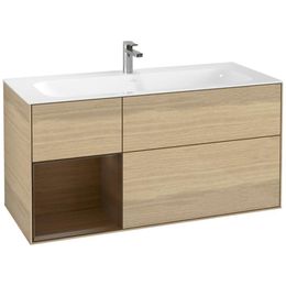 Villeroy & Boch Villeroy und Boch Finion Waschtischunterschrank F060GNPC 119,6x59,1cm, Regal links Walnut veneer, Oak Veneer