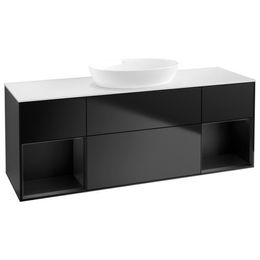 Villeroy & Boch Villeroy und Boch Finion Waschtischunterschrank FD01PDPD 120cm, Abdeckplatte white matt, Regale Black matt lacquer, Black matt lacquer