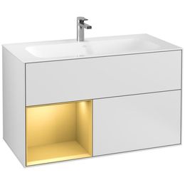 Villeroy & Boch Villeroy und Boch Finion Waschtischunterschrank G030HFMT 99,6x59,1cm, Wandbeleuchtung, Regal links Gold matt, White matt lacquer