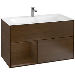 Villeroy & Boch Villeroy und Boch Finion Waschtischunterschrank G030GNGN 99,6x59,1cm, Wandbeleuchtung, Regal links Walnut veneer, Walnut veneer