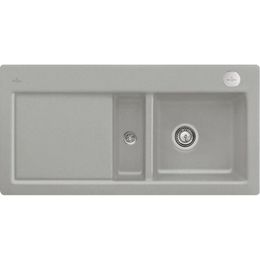 Villeroy & Boch Villeroy und Boch Subway Fl&auml;chenb&uuml;ndige Sp&uuml;le 67122FKD Becken rechts, mit Ablaufgarnitur und Excenterbet&auml;tigung, Fossil