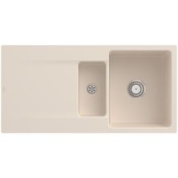 Villeroy & Boch Villeroy und Boch Siluet Fl&auml;chenb&uuml;ndige Sp&uuml;le 33371FFU mit Ablaufgarnitur und Handbet&auml;tigung, Ivory