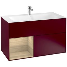 Villeroy & Boch Villeroy und Boch Finion Waschtischunterschrank G030PCHB 99,6x59,1cm, Wandbeleuchtung, Regal links Oak Veneer, Peony Matt