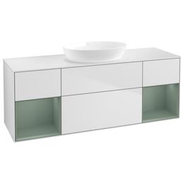 Villeroy & Boch Villeroy und Boch Finion Waschtischunterschrank GD01GMMT 120cm, Abdeckplatte white matt, Emotion, Regale Olive matt lacquer, White matt lacquer