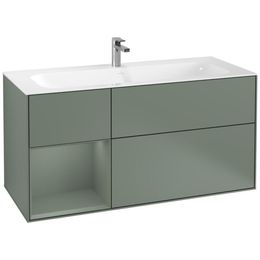 Villeroy & Boch Villeroy und Boch Finion Waschtischunterschrank G060GMGM 119,6x59,1cm, Emotion, Regal links Olive Matt Lacquer, Olive Matt Lacquer