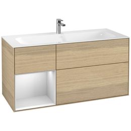 Villeroy & Boch Villeroy und Boch Finion Waschtischunterschrank G060MTPC 119,6x59,1cm, Emotion, Regal links White matt lacquer, Oak Veneer