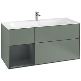 Villeroy & Boch Villeroy und Boch Finion Waschtischunterschrank G060HGGM 119,6x59,1cm, Emotion, Regal links Midnight Blue Matt Lacquer, Olive Matt Lacquer