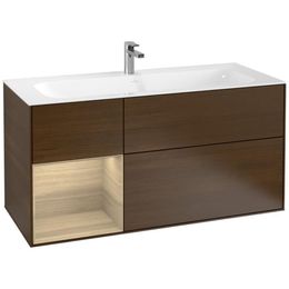 Villeroy & Boch Villeroy und Boch Finion Waschtischunterschrank G060PCGN 119,6x59,1cm, Emotion, Regal links Oak Veneer, Walnut veneer