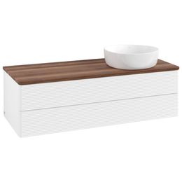 Villeroy & Boch Villeroy und Boch Antao Waschtisch-Unterschrank K23112MT 120x36x50cm, Waschbeckenplattenfarbe warm walnut, white matt lacquer
