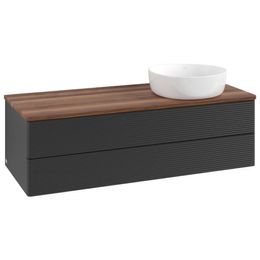 Villeroy & Boch Villeroy und Boch Antao Waschtisch-Unterschrank K23112PD 120x36x50cm, Waschbeckenplattenfarbe warm walnut, black matt lacquer