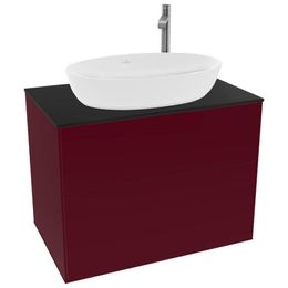 Villeroy & Boch Villeroy und Boch Finion Waschtischunterschrank F87200HB 80x60,3cm, Abdeckplatte black matt, Peony Matt