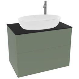 Villeroy & Boch Villeroy und Boch Finion Waschtischunterschrank F87200GM 80x60,3cm, Abdeckplatte black matt, Olive Matt Lacquer