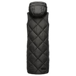 Steppweste Navahoo "Schnuckel", Damen, Gr. S (36), grau (anthrazit), Oberstoff: 100% Polyester. Futter: 100% Polyester. Wattierung: 100% Polyester, l&auml;ssig geschnitten ca. Mitte Wade, hoch geschlossener Ausschnitt, Westen Steppweste, warme Damen Outdoor-Weste lang mit Kapuze