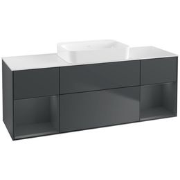 Villeroy & Boch Villeroy und Boch Finion Waschtischunterschrank G741HGHG 160x60,3x50,1cm, Regale Midnight matt lacquer, Midnight Blue Matt Lacquer