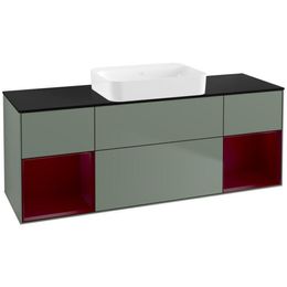 Villeroy & Boch Villeroy und Boch Finion Waschtischunterschrank G742HBGM 160x60,3x50,1cm, Regale Peony matt lacquer, Olive Matt Lacquer
