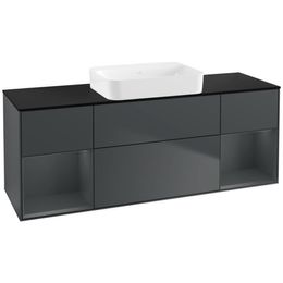Villeroy & Boch Villeroy und Boch Finion Waschtischunterschrank G742HGHG 160x60,3x50,1cm, Regale Midnight matt lacquer, Midnight Blue Matt Lacquer